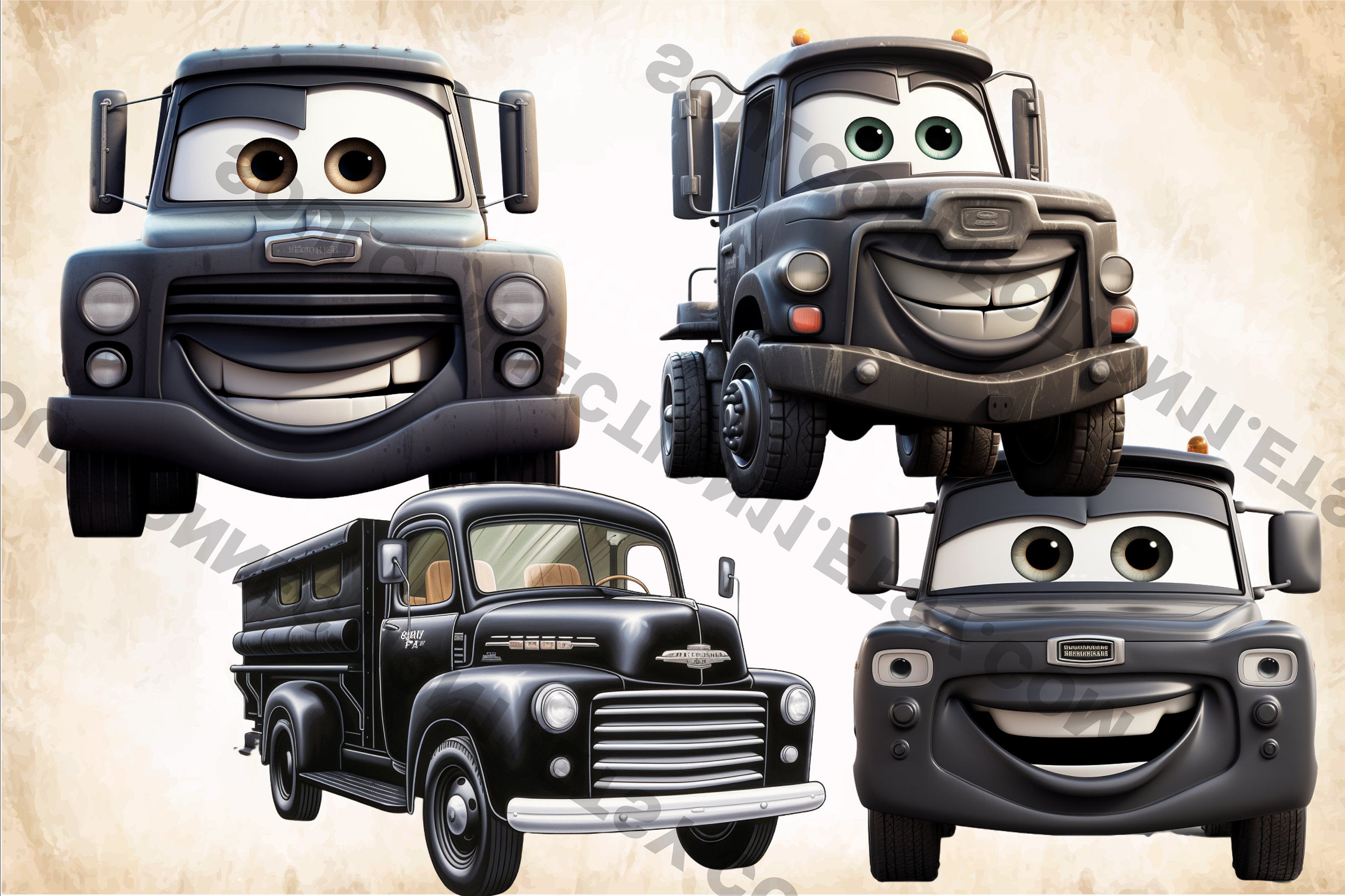 Black Cars PNG Clipart Cartoon Cars Images Bundle - Etsy