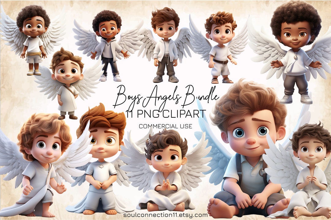 Boys Angels PNG Clipart, Cute Boys Angels Images Bundle, Sublimation Design, Digital Sticker ...
