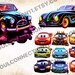 Neon Cars PNG Clipart Bundle, Cute Cartoon Racing Cars Images, Neon ...