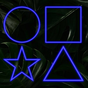 Blue NEON Shapes, Neon Geometric Figures, Neon Light Effect, Neon PNG ...