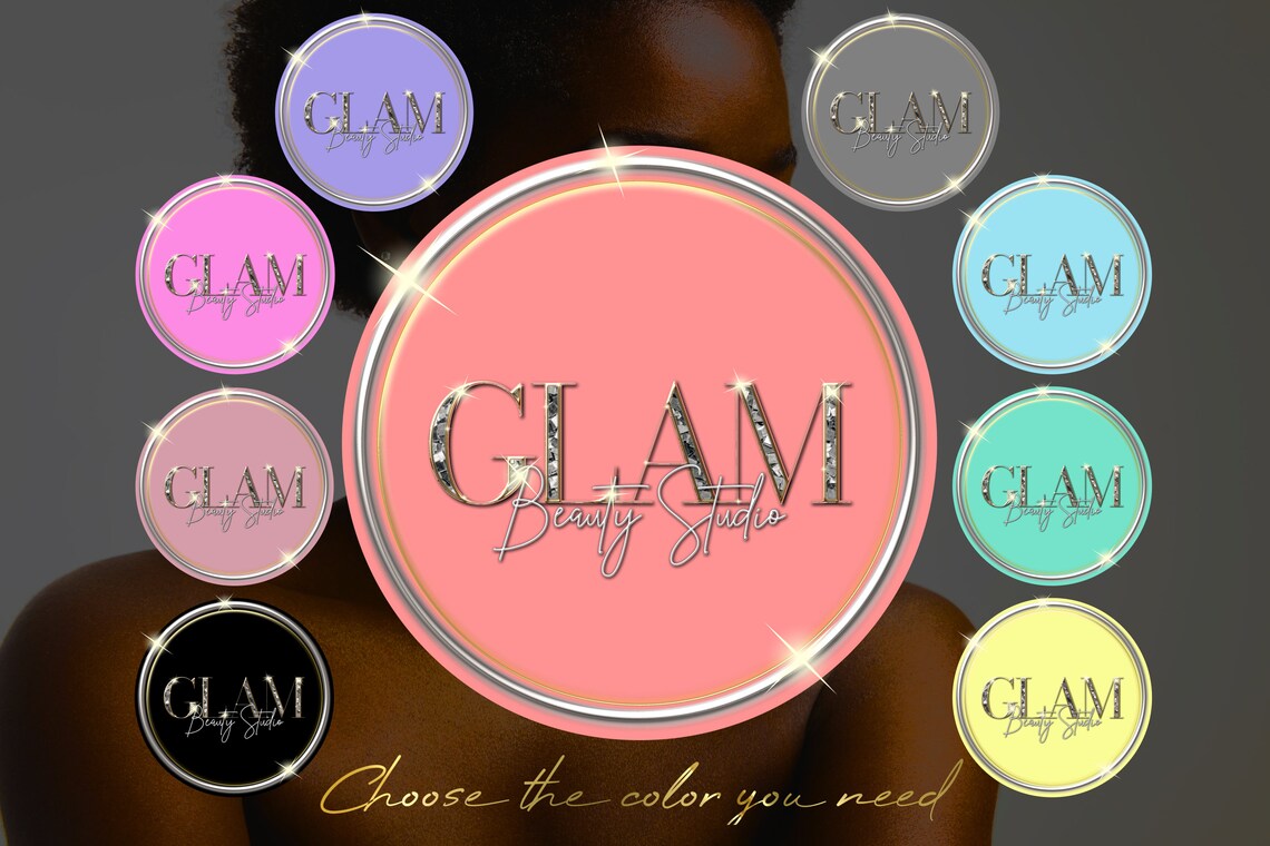 Premade Logo Design Custom Circle Logo PNG Round Logo Glam - Etsy