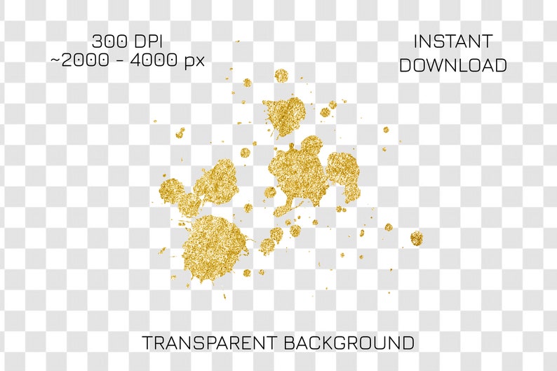 Gold Splatters Clipart Golden Ink Splash PNG Glitter Gold - Etsy