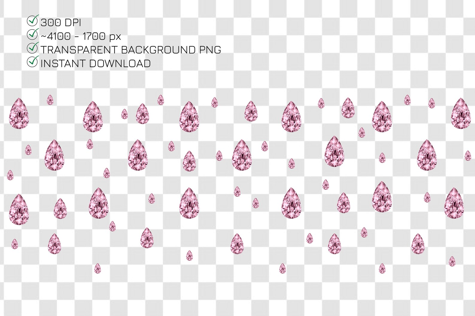 Diamond Clipart, Diamond Confetti Overlays, PNG Diamonds, Glitter ...