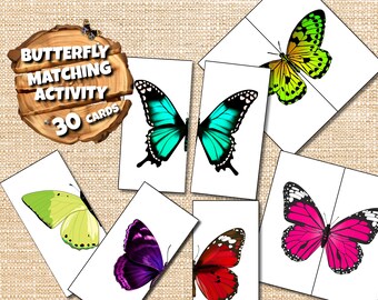 Butterfly Matching Printable - Etsy