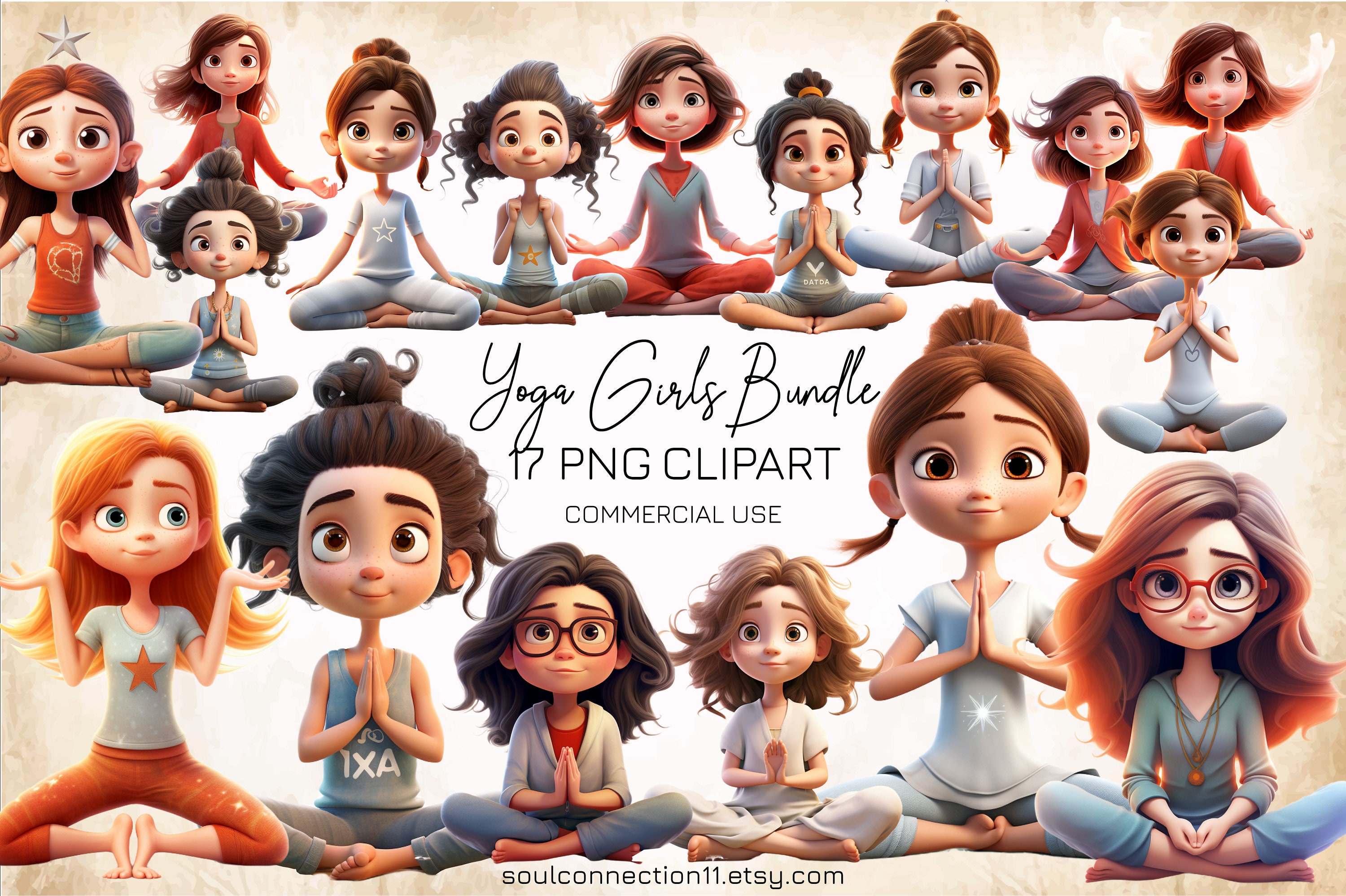 Yoga Girls PNG Clipart Meditation Girls Images Bundle - Etsy