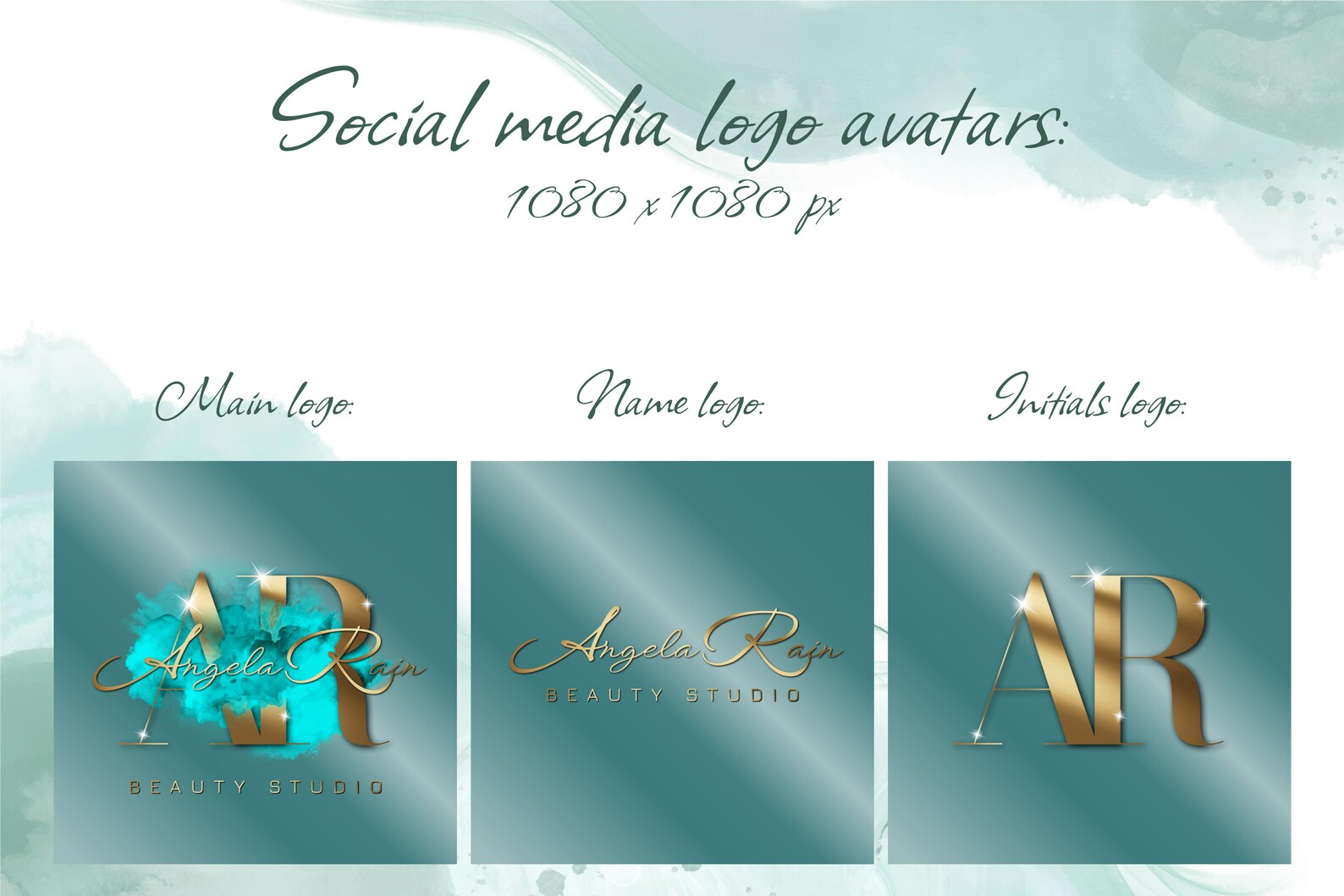 Beauty Logo Gold Logo Turquoise Logo Boutique Logo Brow - Etsy