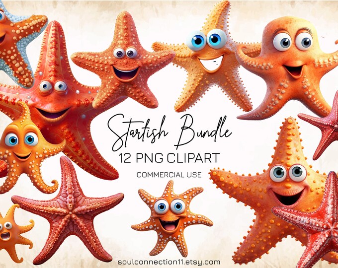 Seestern PNG Clipart Bundle, Seestern Clipart, Unter dem Meer Clipart ...