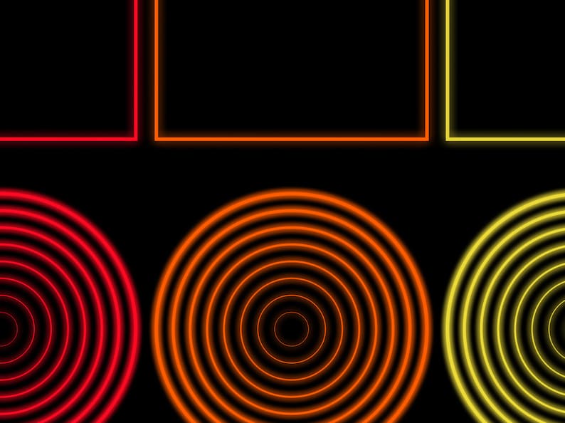 70 Neon Shapes, Rainbow Geometric PNG Frames (digital Download) - Etsy