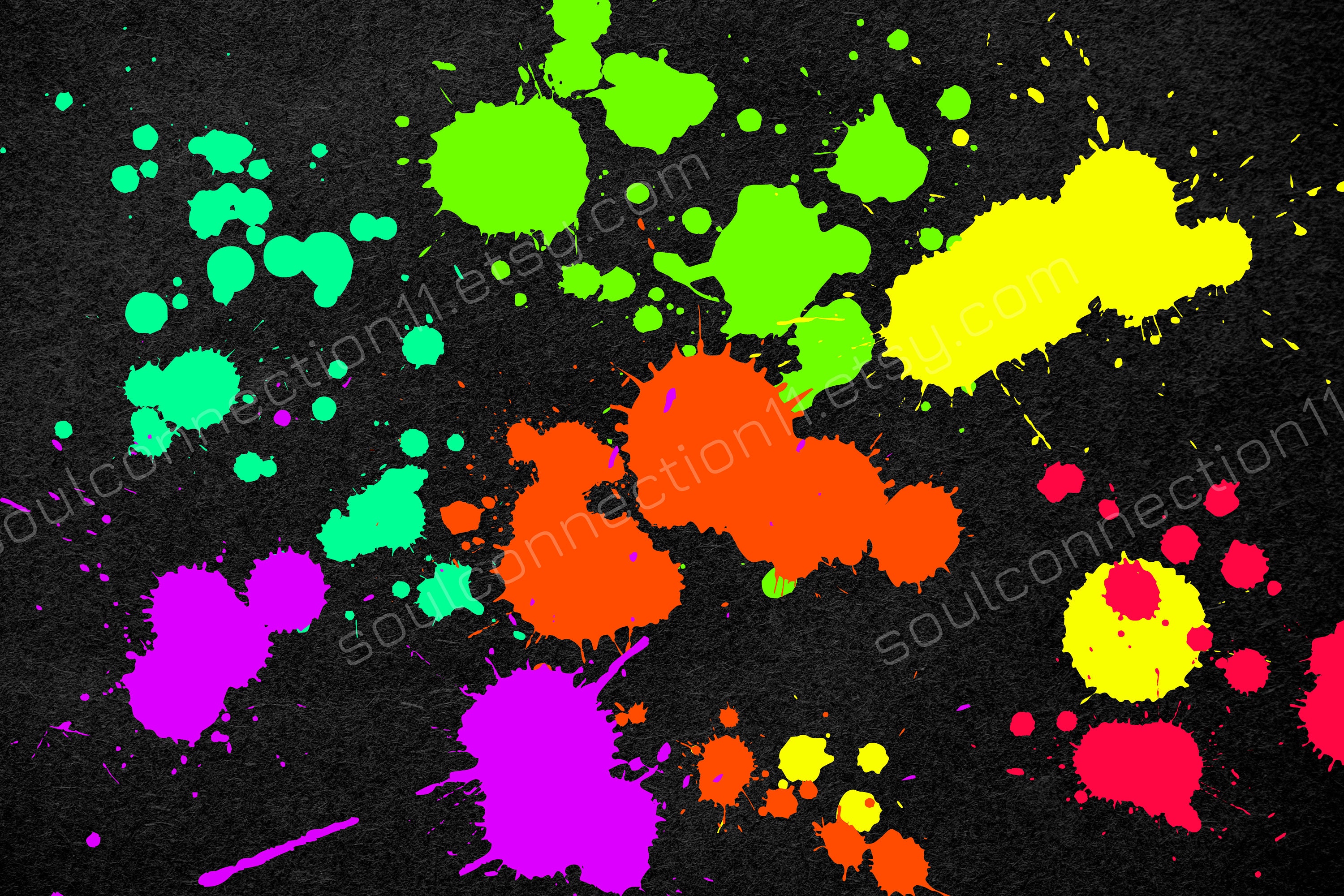 33 NEON Colors Splash PNG Bright Colors Splash Clipart - Etsy UK