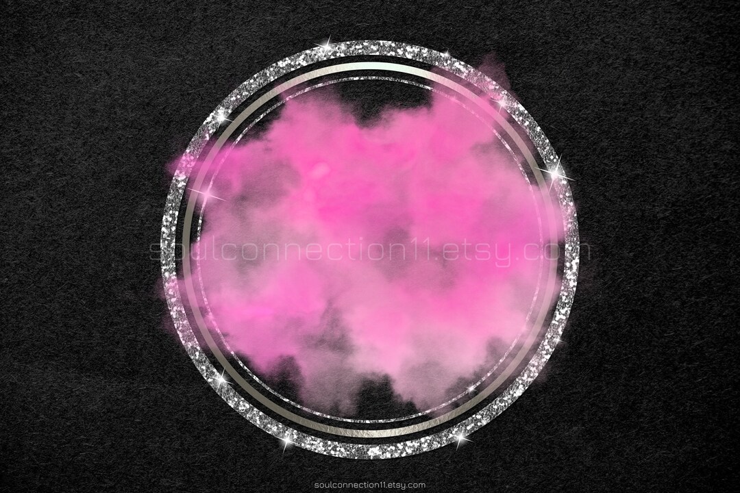 Pink Logo Background PNG, Silver Logo Frame, Glitter Logo Border, Smoke ...
