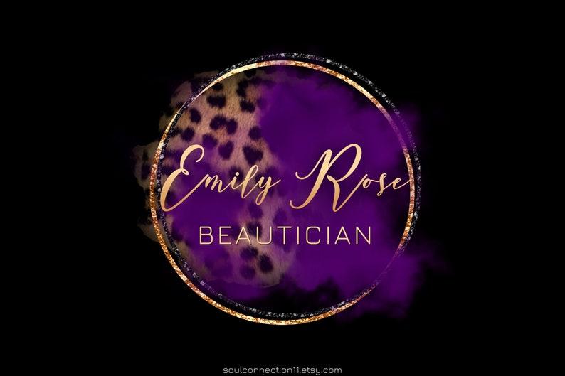 Leopard Premade Logo PNG Watermark Logo Watercolor Beauty - Etsy