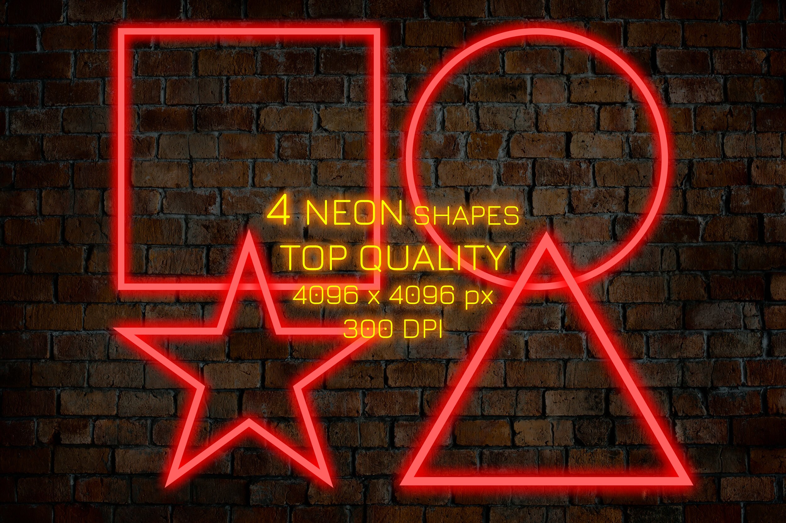 Red NEON Shapes Neon Geometric Figures Neon Light Effect - Etsy