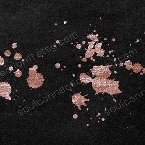 Rose Gold Splatters Clipart, Golden Ink Splash PNG, Glitter Gold ...