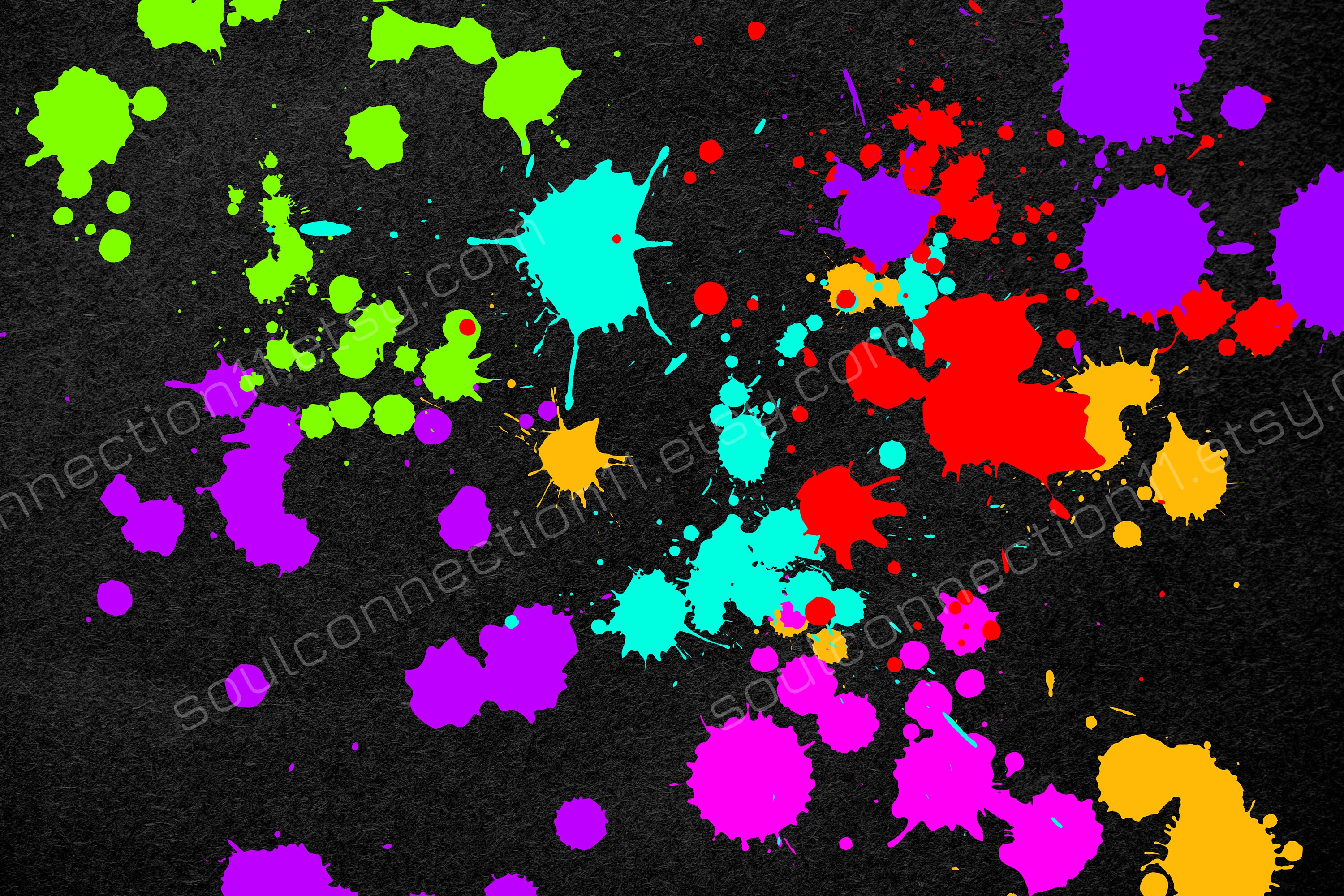 33 NEON Colors Splash PNG Bright Colors Splash Clipart - Etsy UK