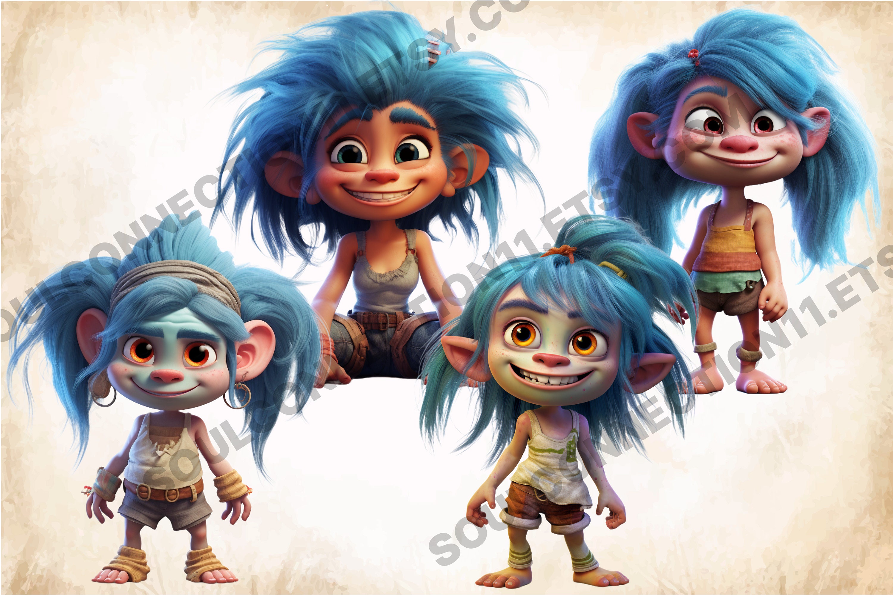 Cartoon Trolls PNG Clipart Trolls Images Bundle Sublimation - Etsy