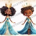 Cute Black Princess PNG Clipart Bundle, African Princess PNG Images ...