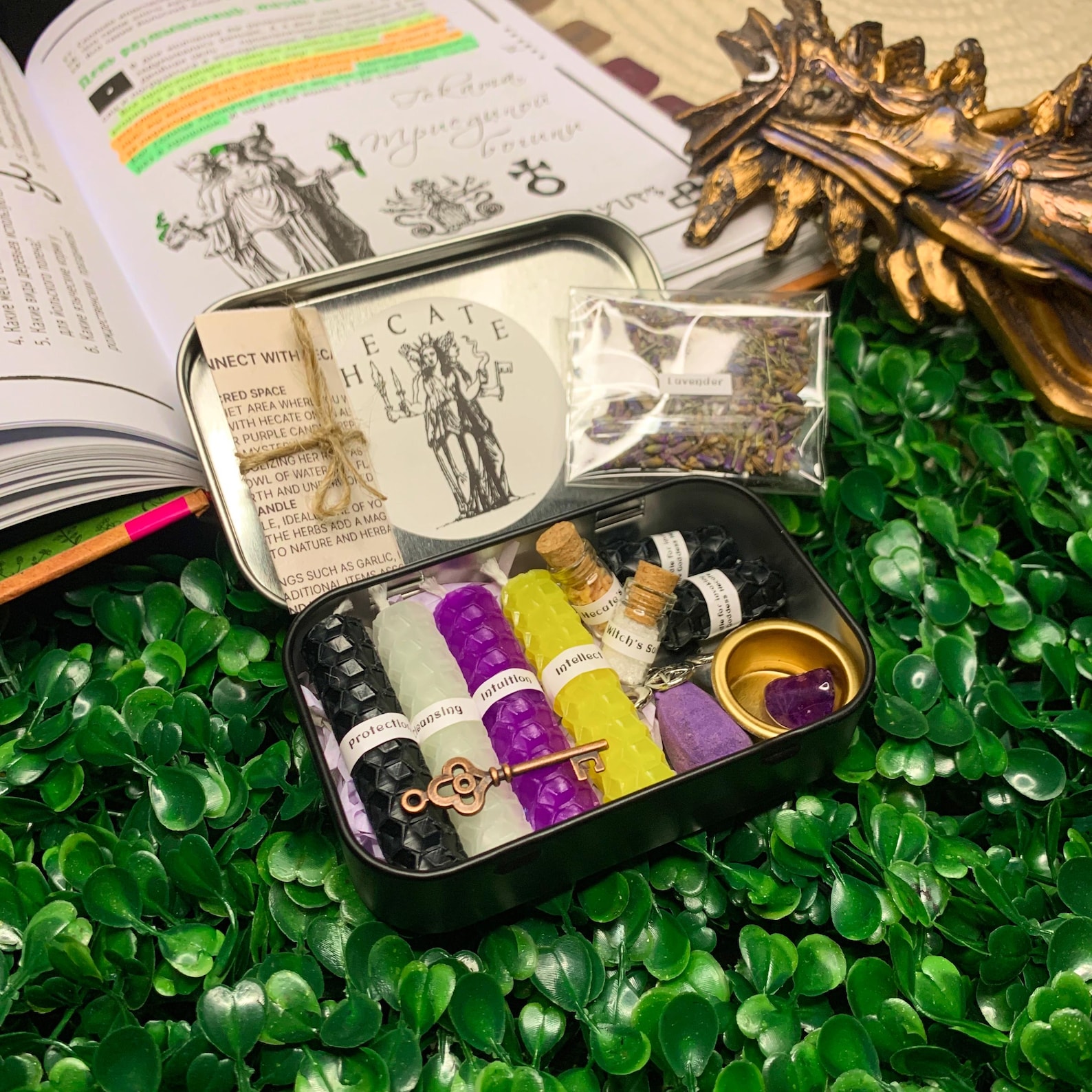 HECATE Pocket Altar, Witches Travel Altar in Metal Box,complete Hecate ...