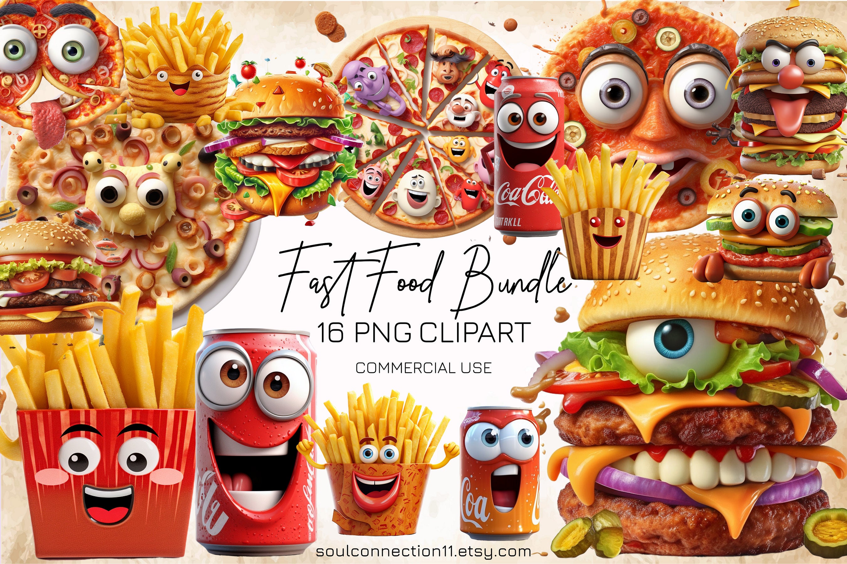 Fast Food PNG Clipart, Junk-Food-Aufkleber-Bundle, Burger, Pizza ...