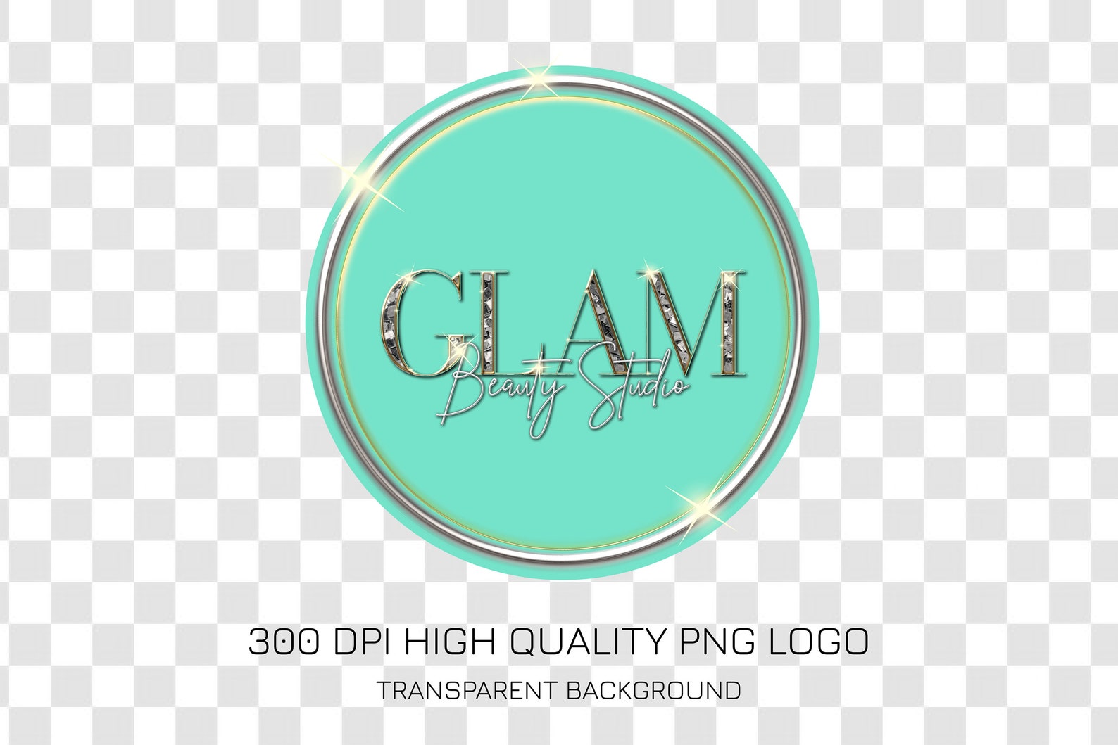 Premade Logo Design Custom Circle Logo PNG Round Logo Glam - Etsy