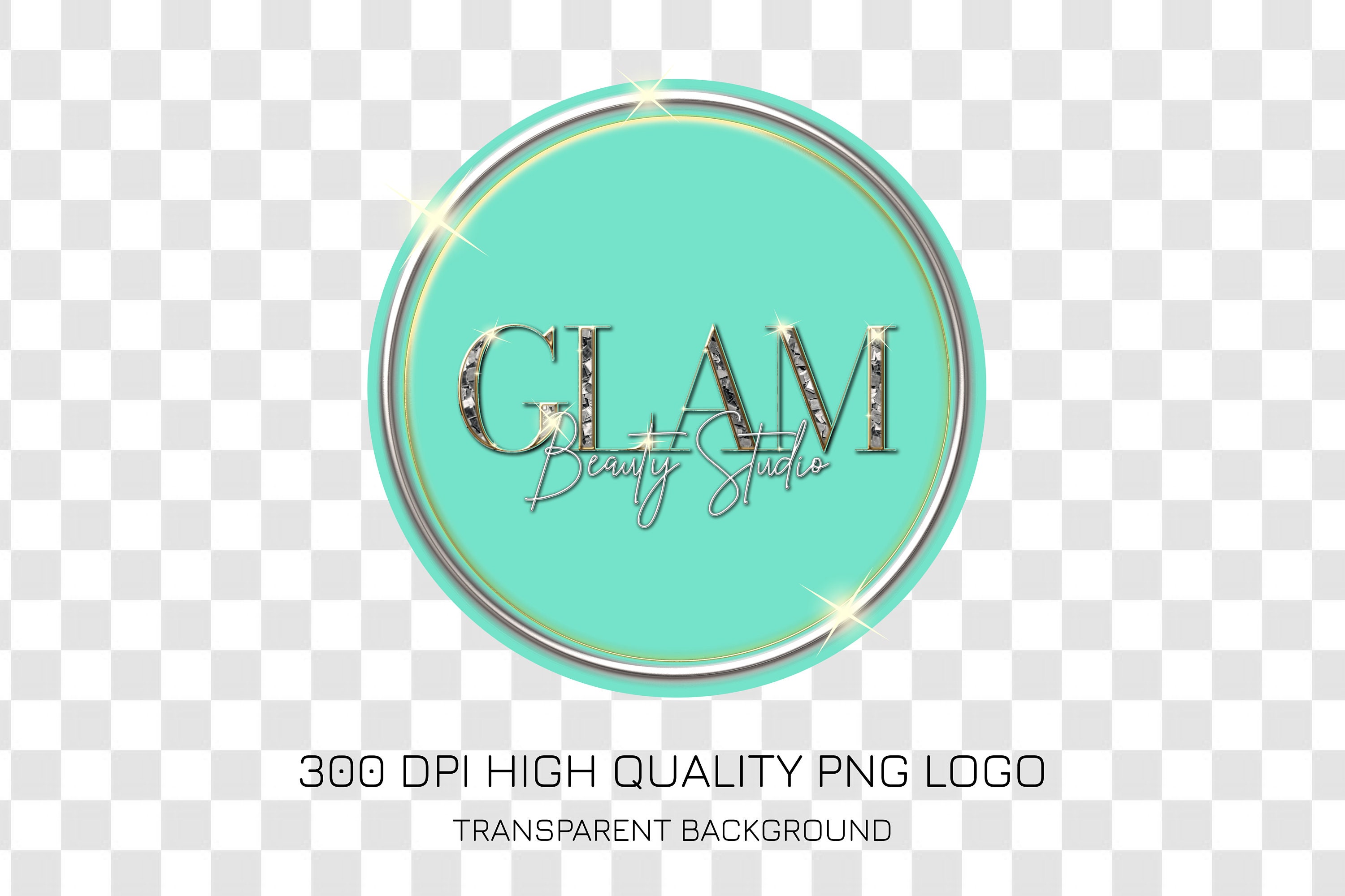 Premade Logo Design Custom Circle Logo PNG Round Logo Glam - Etsy