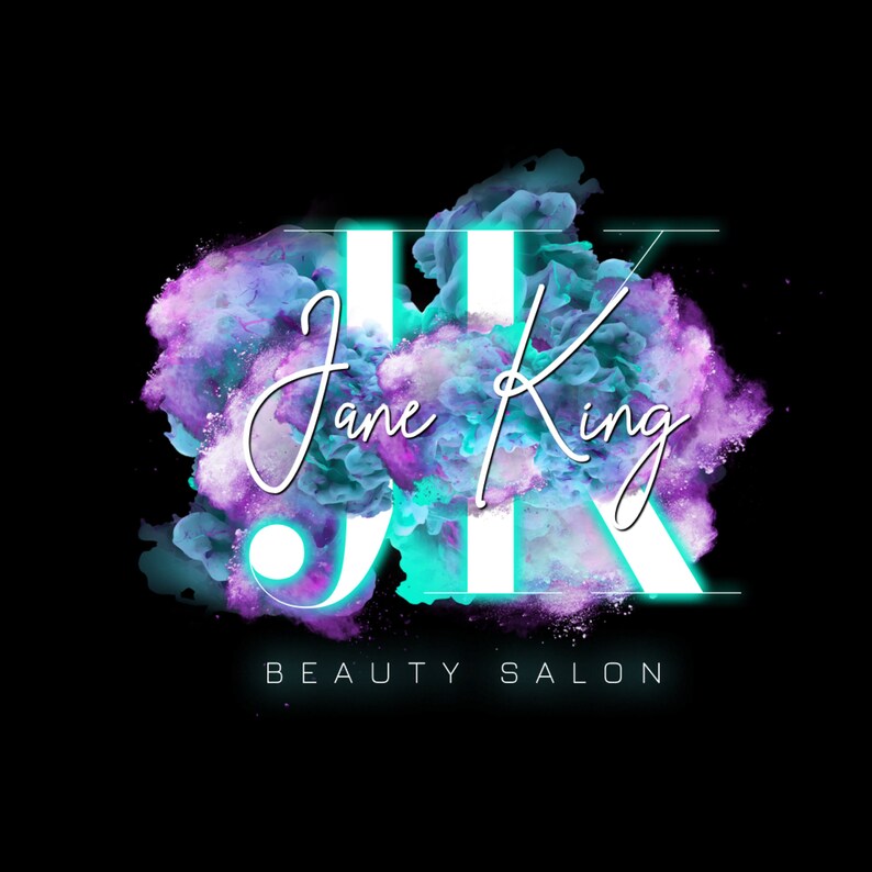 Neon Beauty Logo Premade Logo Design Neon Glow Logo Blue - Etsy