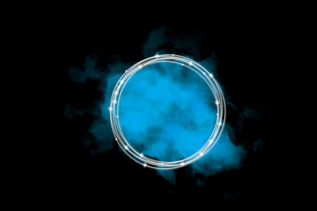 Blue Smoke Logo Background PNG, 300 DPI Silver Circle Ring, Logo Frame ...