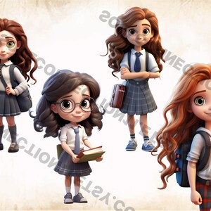 Back to School PNG Clipart Bundle, School Bus, Shcoolboy, Schoolgirl ...