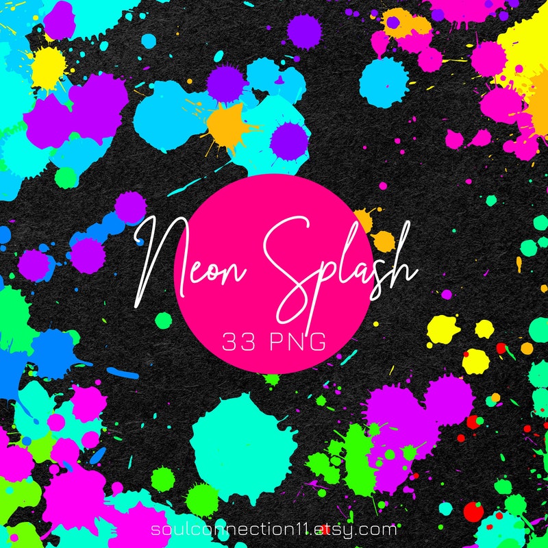 Neon Paint Splatter - Etsy