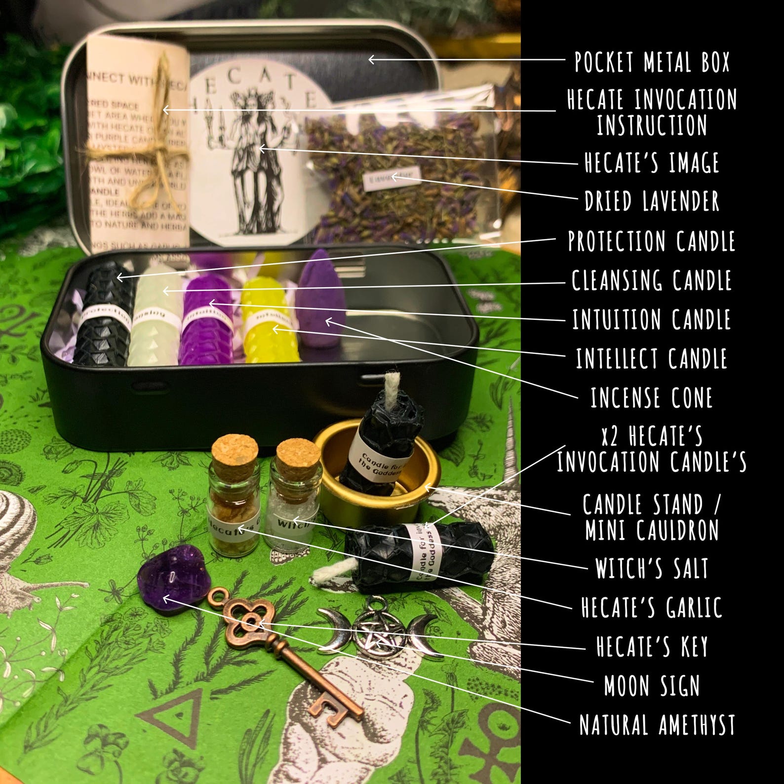 HECATE Pocket Altar, Witches Travel Altar in Metal Box,complete Hecate ...