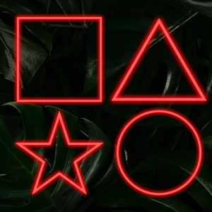 Red NEON Shapes, Neon Geometric Figures, Neon Light Effect, Neon PNG ...