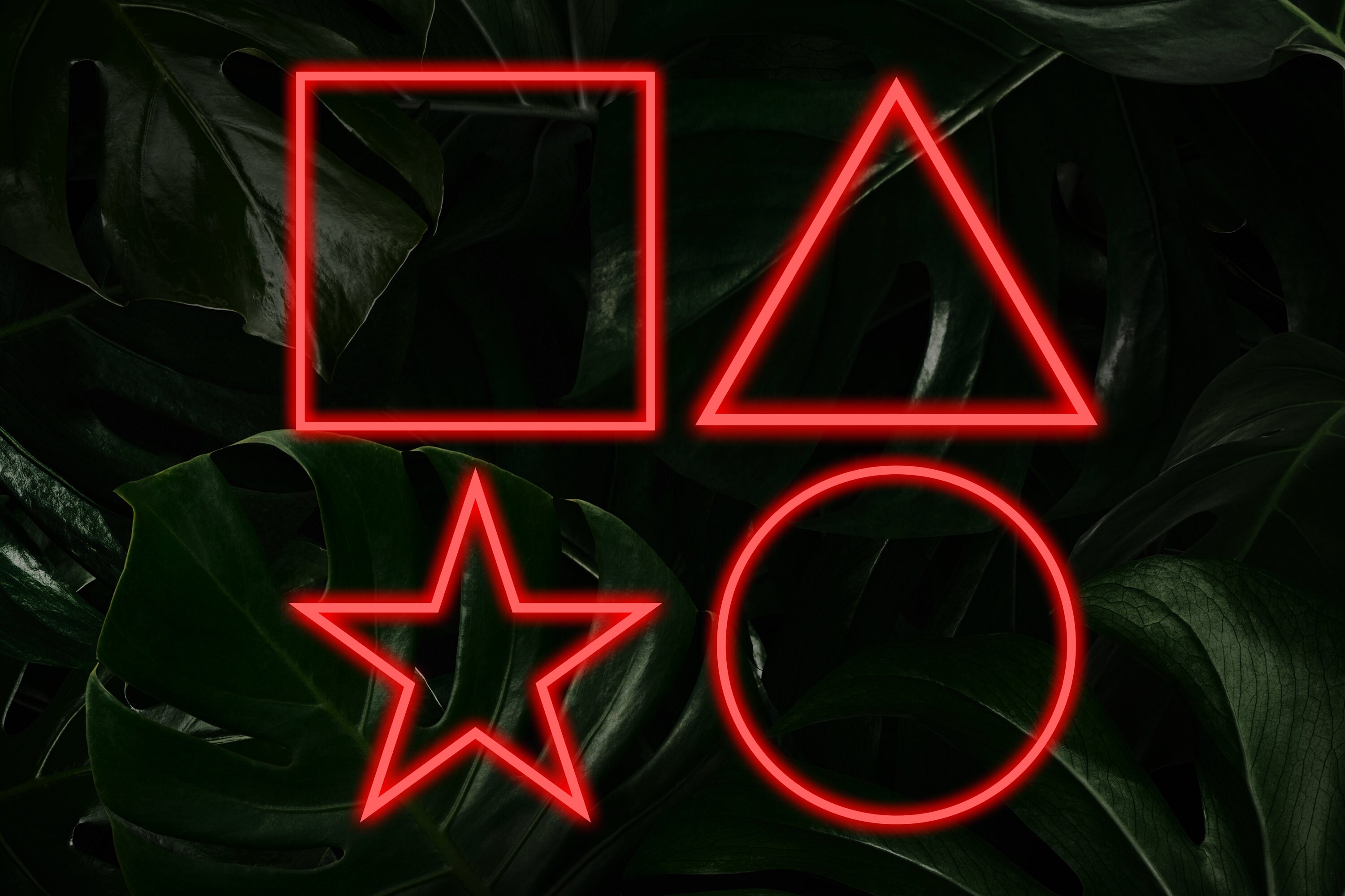 Red NEON Shapes Neon Geometric Figures Neon Light Effect - Etsy