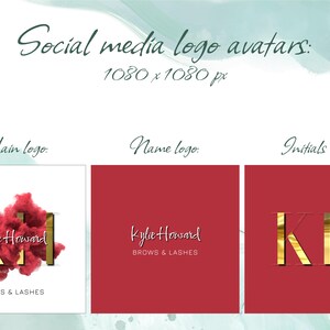 Custom Beauty Salon Logo Gold Red Logo Personalized - Etsy