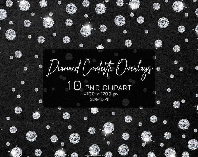 Diamond Clip Art, Diamond Overlays, Diamond Confetti, Rhinestone ...