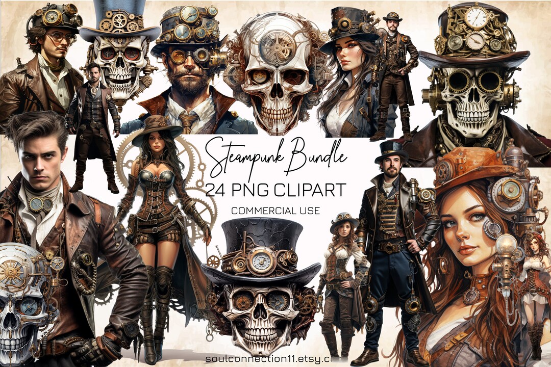 Steampunk PNG Clipart, Steampunk Skull Images Bundle, Steampunk ...