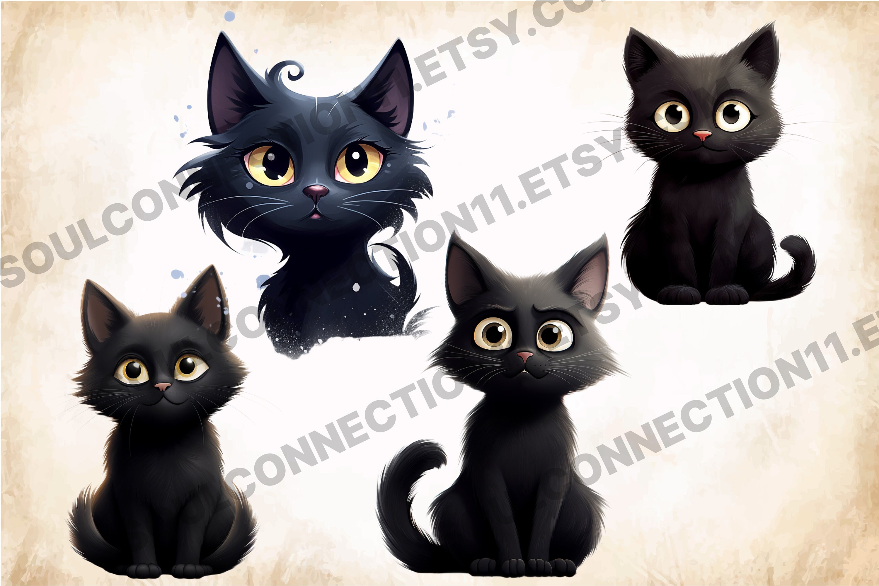 Cute Cats PNG Clipart Bundle Cartoon Kittens Images - Etsy