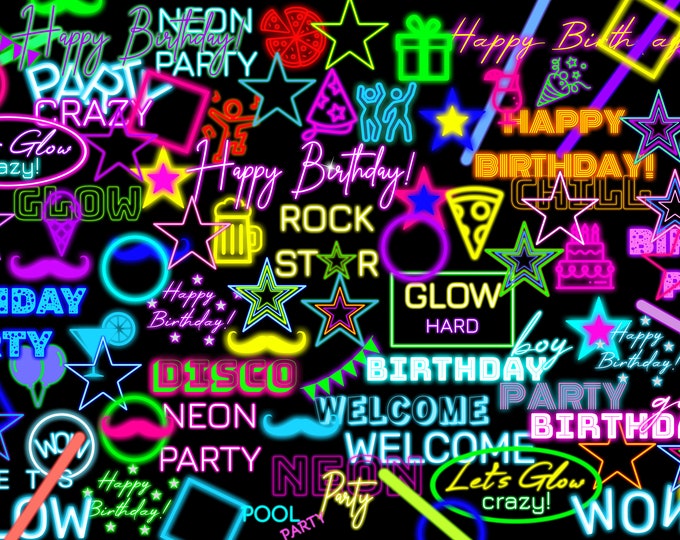 100 Neon Party Png Neon Birthday Party Clipart Glow Neon Supplies Png Clipart Neon Birthday