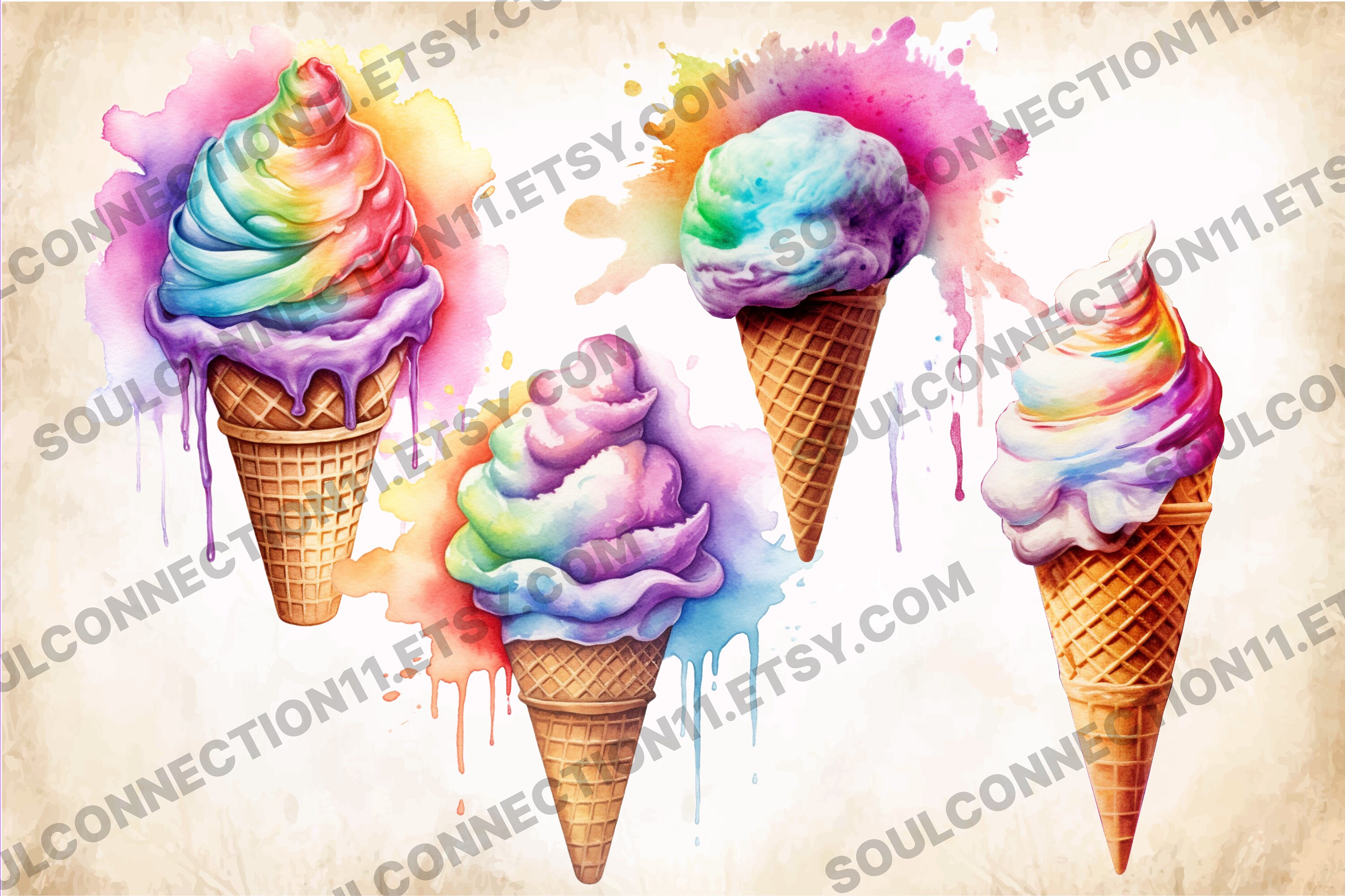 Candy Clipart Bundle Rainbow Sweets PNG Watercolor Delicious - Etsy