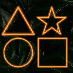 Orange NEON Shapes, Neon Geometric Figures, Neon Light Effect, Neon PNG ...