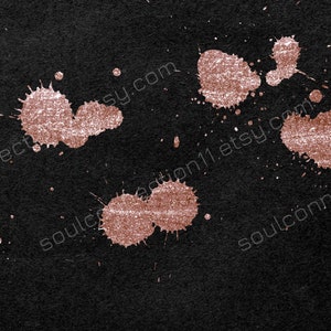 Rose Gold Splatters Clipart, Golden Ink Splash PNG, Glitter Gold ...