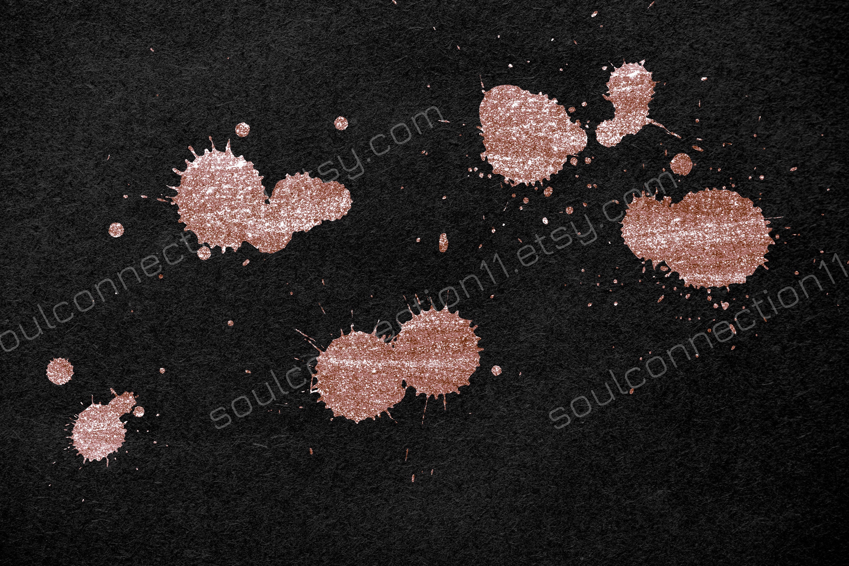 Rose Gold Splatters Clipart Golden Ink Splash PNG Glitter - Etsy