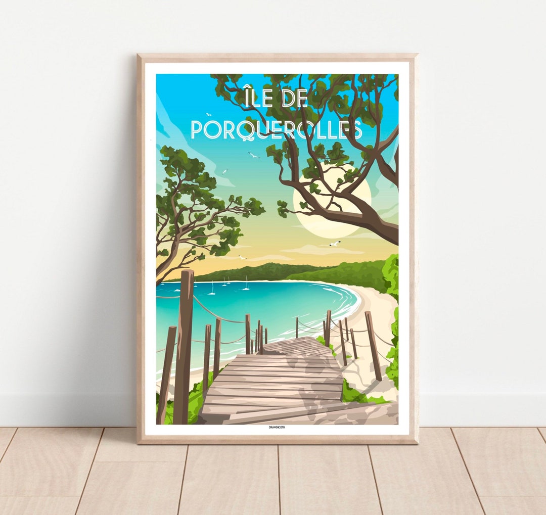 Affiche ÎLE DE PORQUEROLLE - Etsy France
