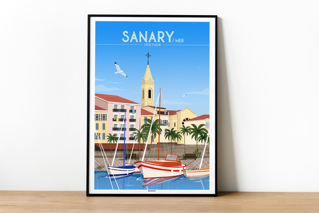 Poster SANARY-SUR-MER - Etsy