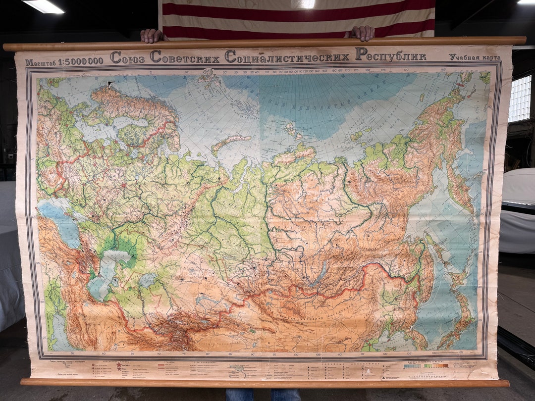 1955 Linen CCCR Map - Etsy