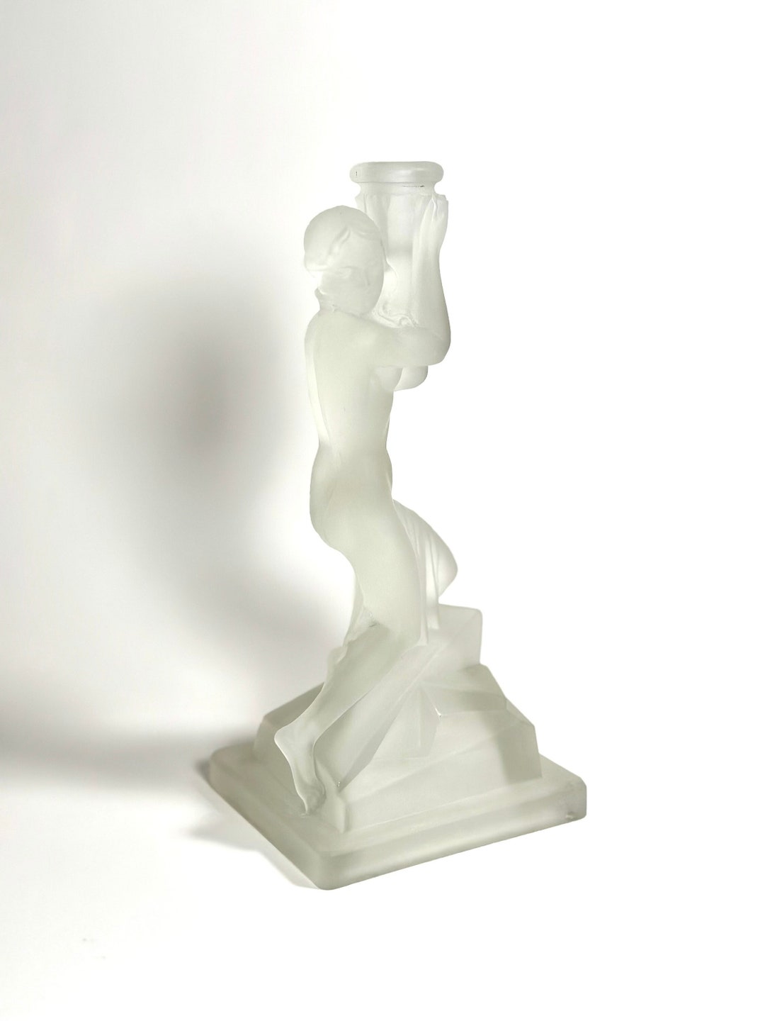 Antique Art Deco Glass, Walther & Sohne, Frosted Woman, 1930, - Etsy