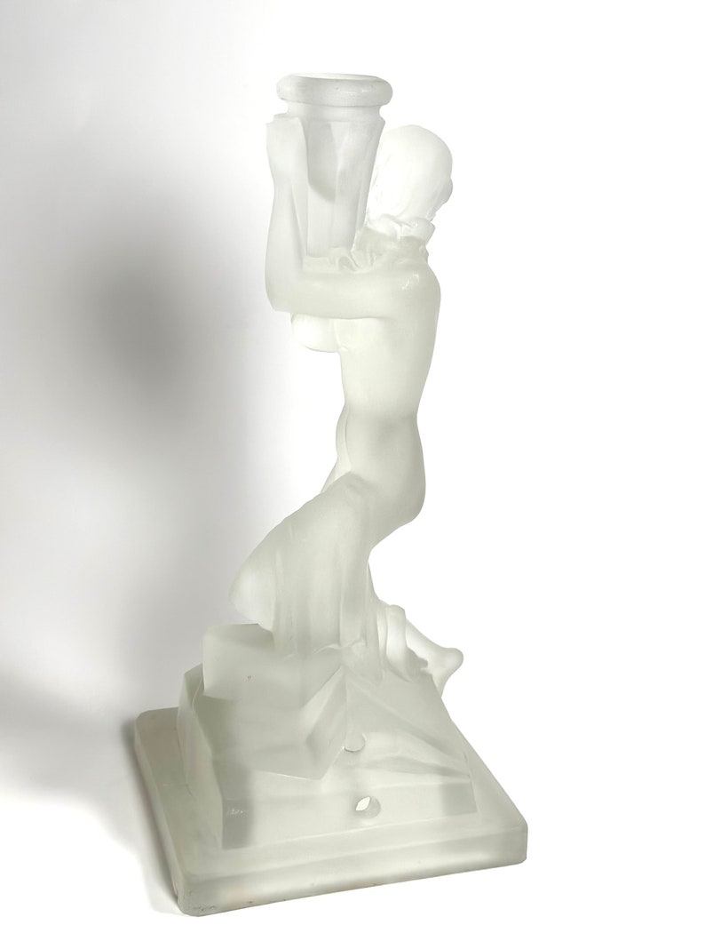 Antique Art Deco Glass, Walther & Sohne, Frosted Woman, 1930, - Etsy