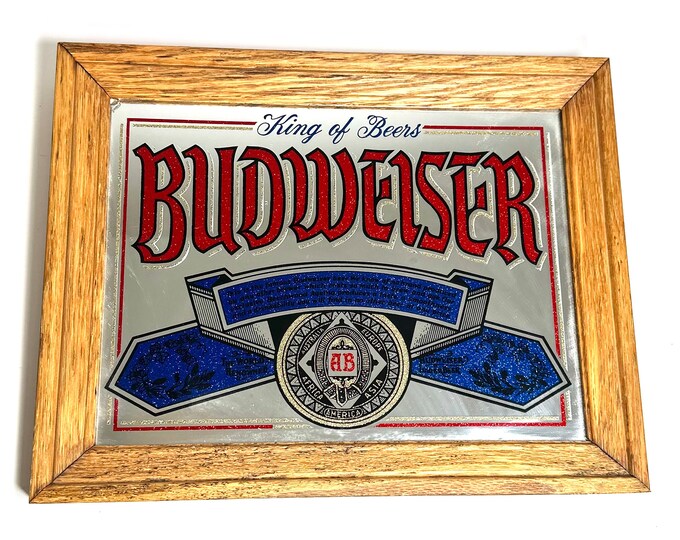 Vintage Budweiser Mirror Art, 70s, Beer Sign - Etsy