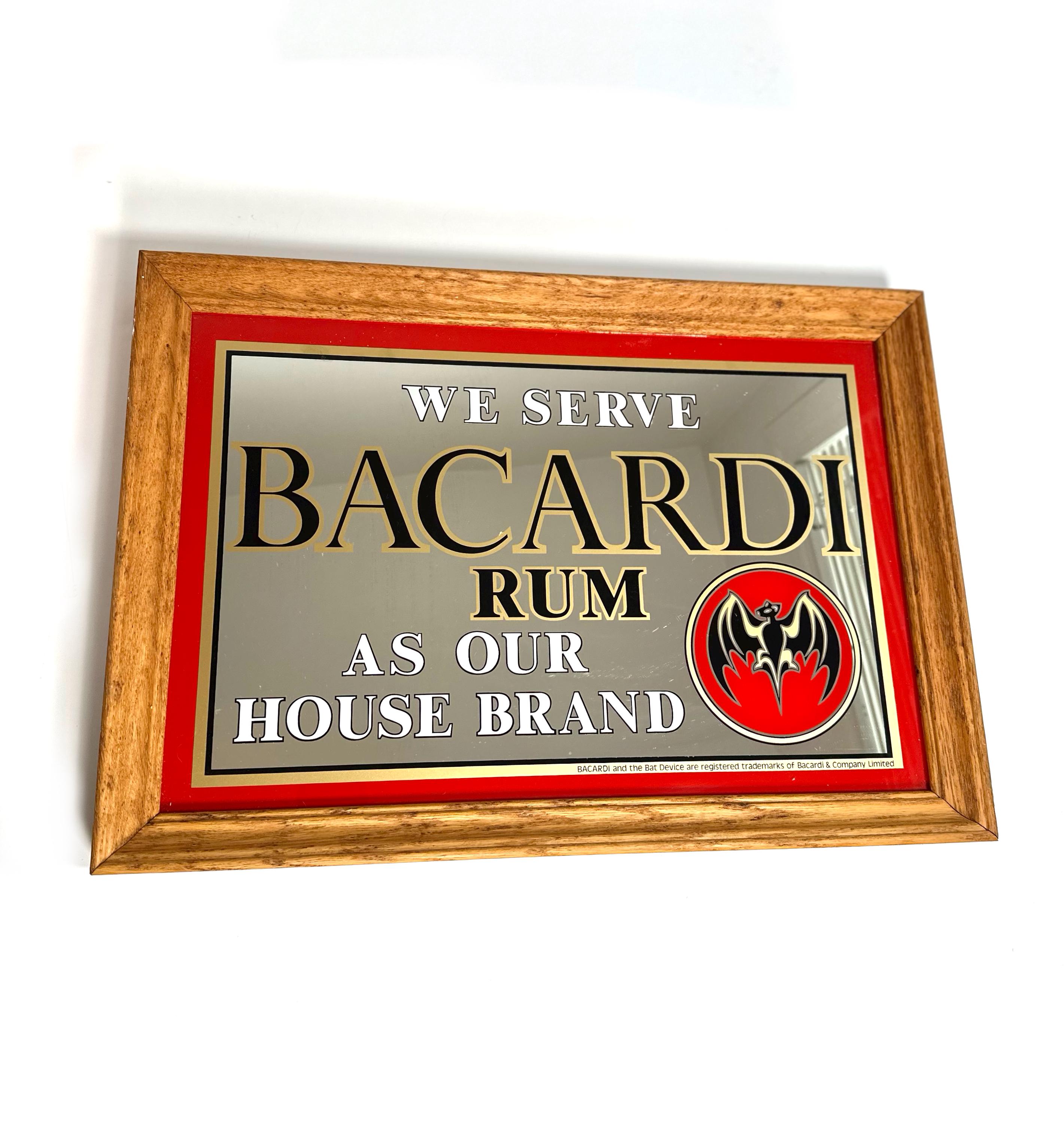 Vintage Bacardi Mirror Art, Framed, Bar Sign - Etsy