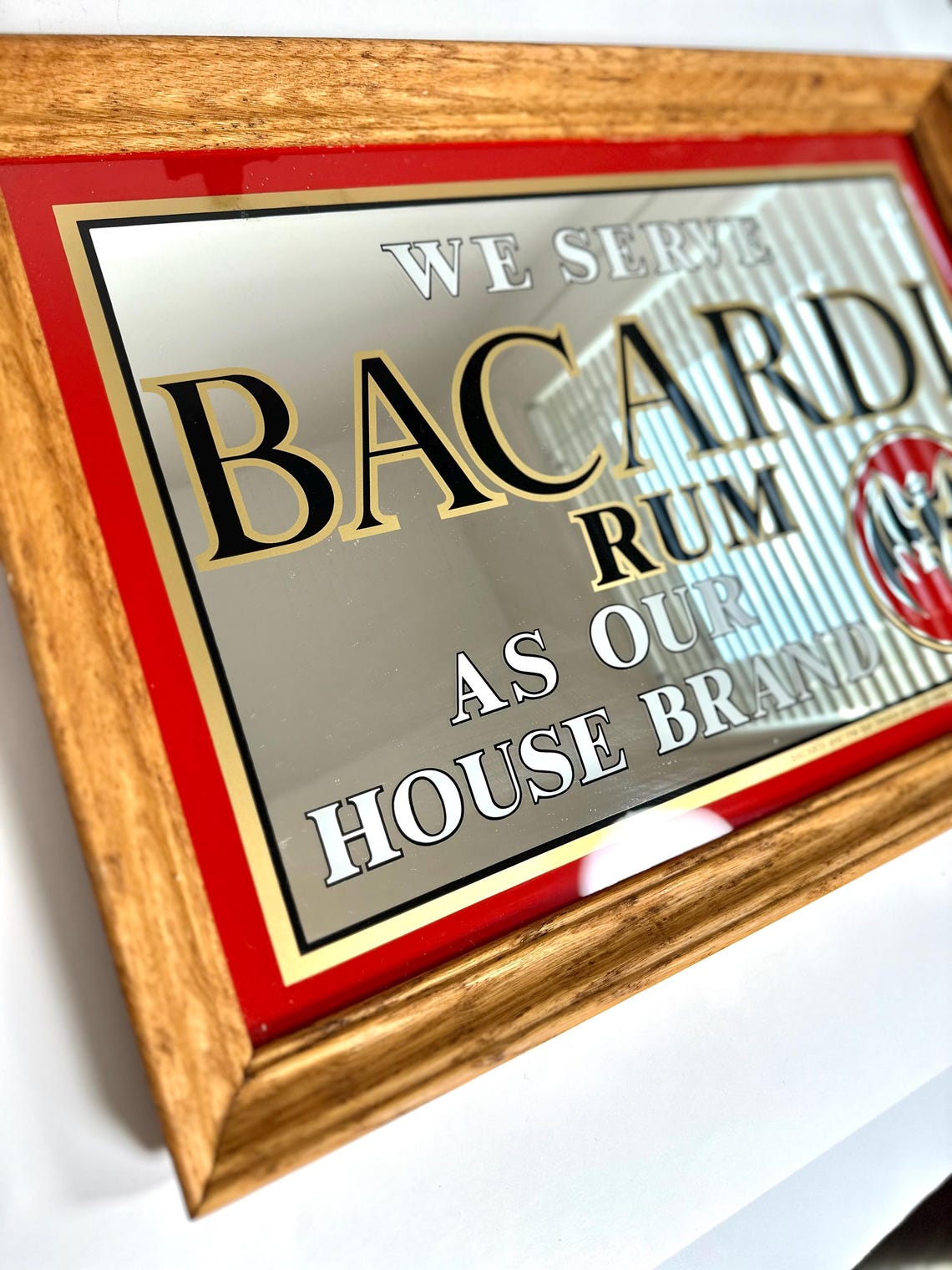 Vintage Bacardi Mirror Art, Framed, Bar Sign - Etsy