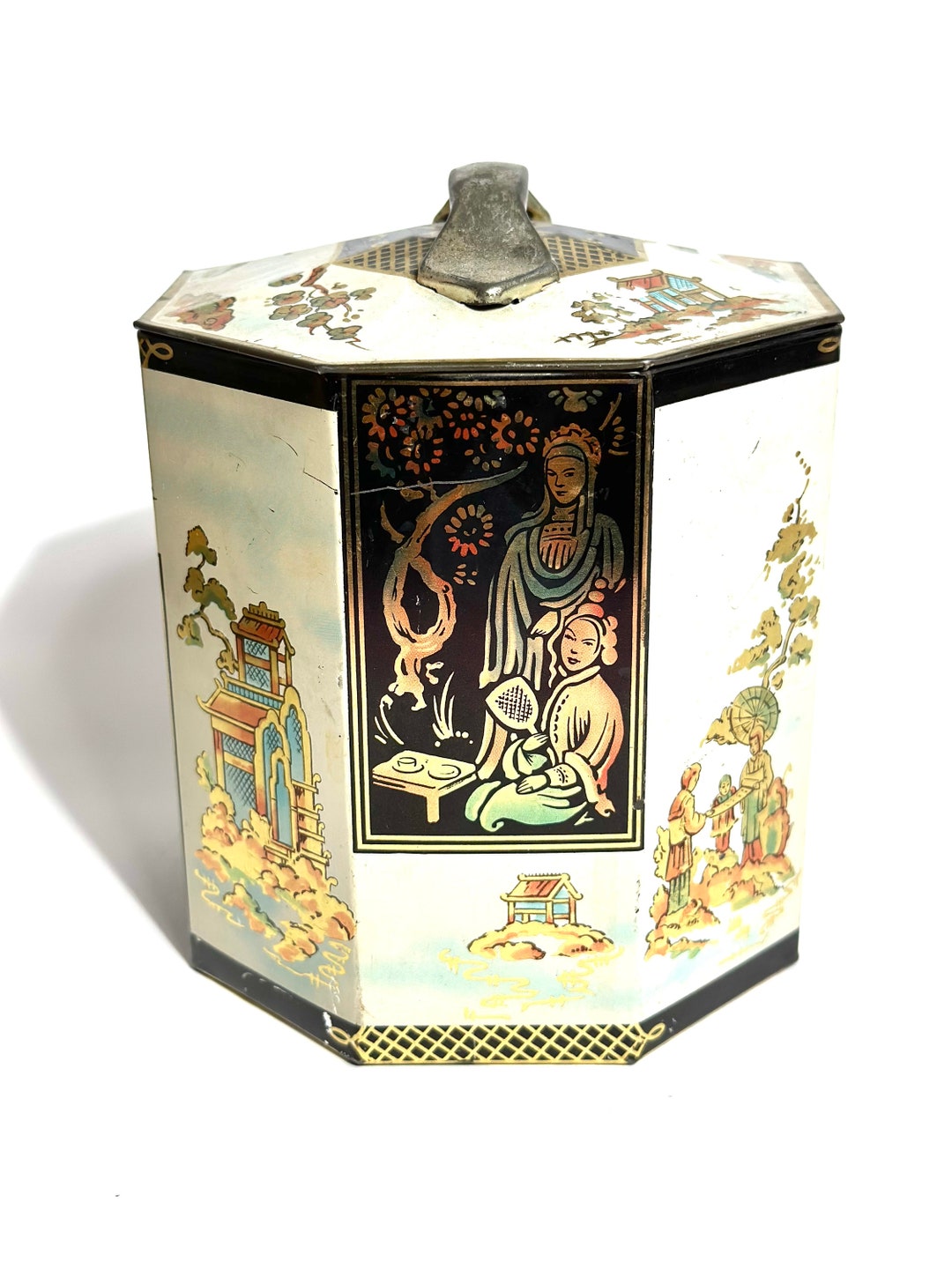 Vintage Tin, Peak Frean, Geisha, Japanese, Mid Century Modern - Etsy