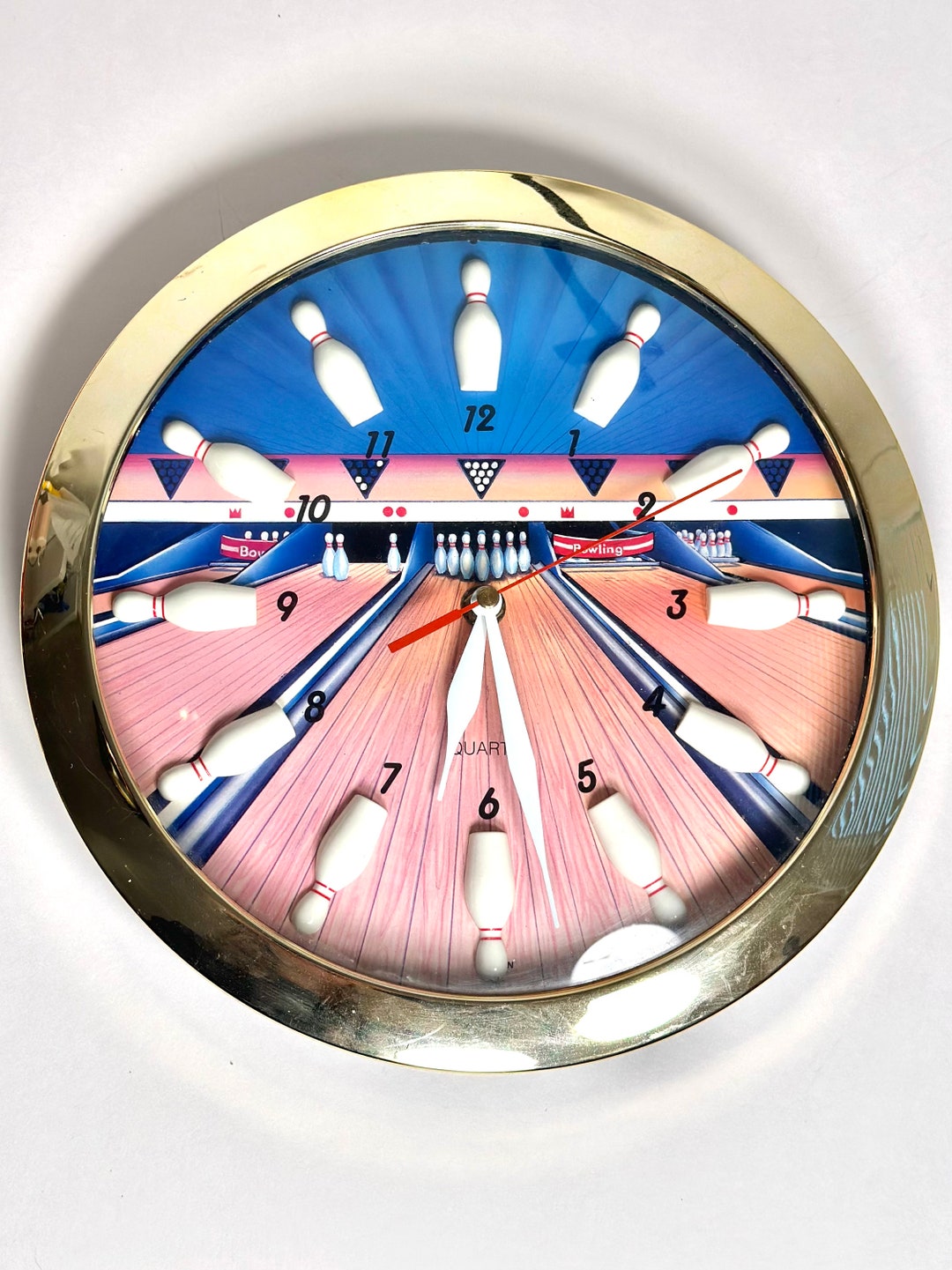 Vintage Bowling Wall Clock, Battery Operated - Etsy